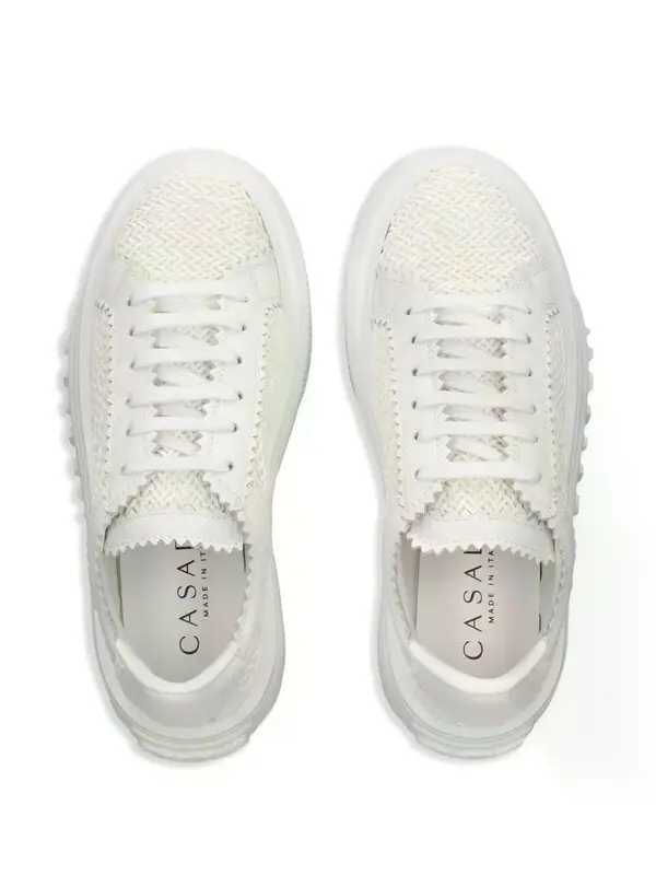 Casadei Nexus Textured Platform Sneakers - White