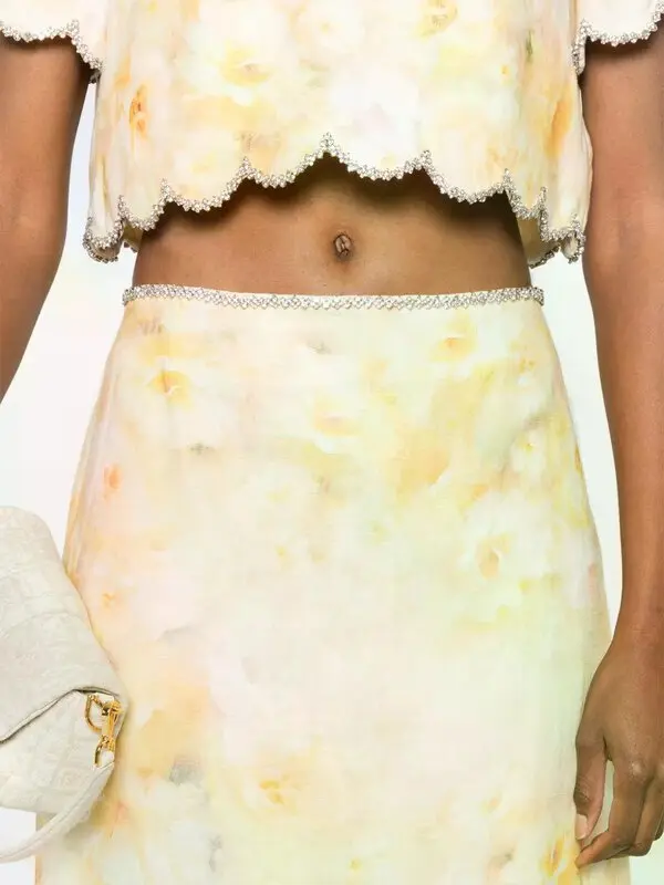 Zimmermann Crush Scalloped Midi Skirt