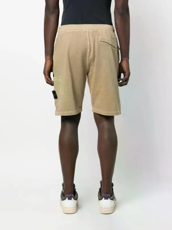 Stone Island Compass-motif Cotton Shorts