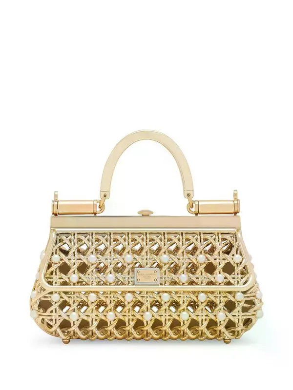 Dolce & Gabbana Pearl-embellished Caged Tote Bag