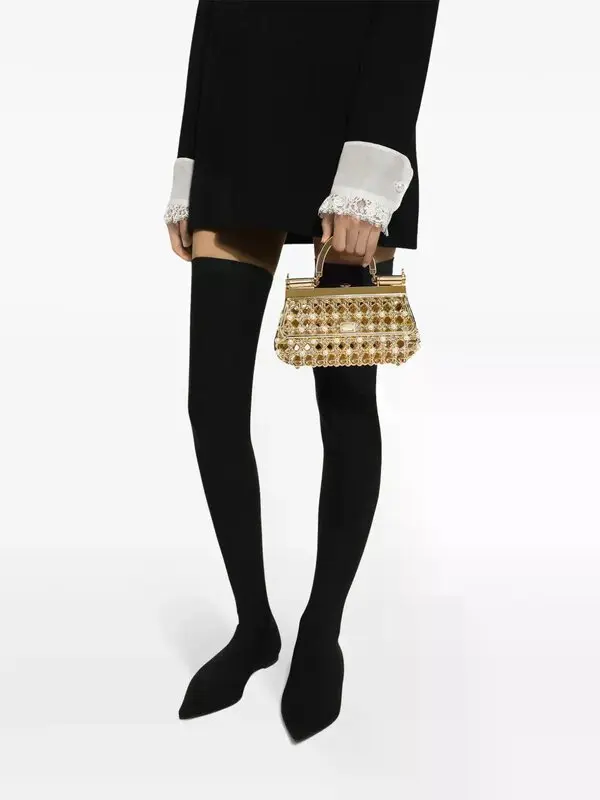 Dolce & Gabbana Pearl-embellished Caged Tote Bag