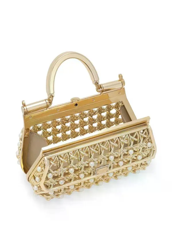 Dolce & Gabbana Pearl-embellished Caged Tote Bag