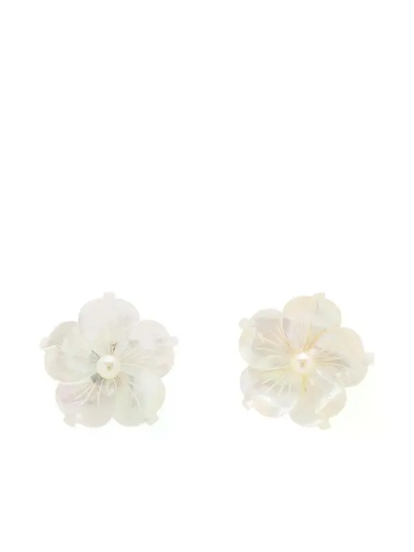 JENNIFER BEHR Mother-of-pearl Flower Stud Earrings - White