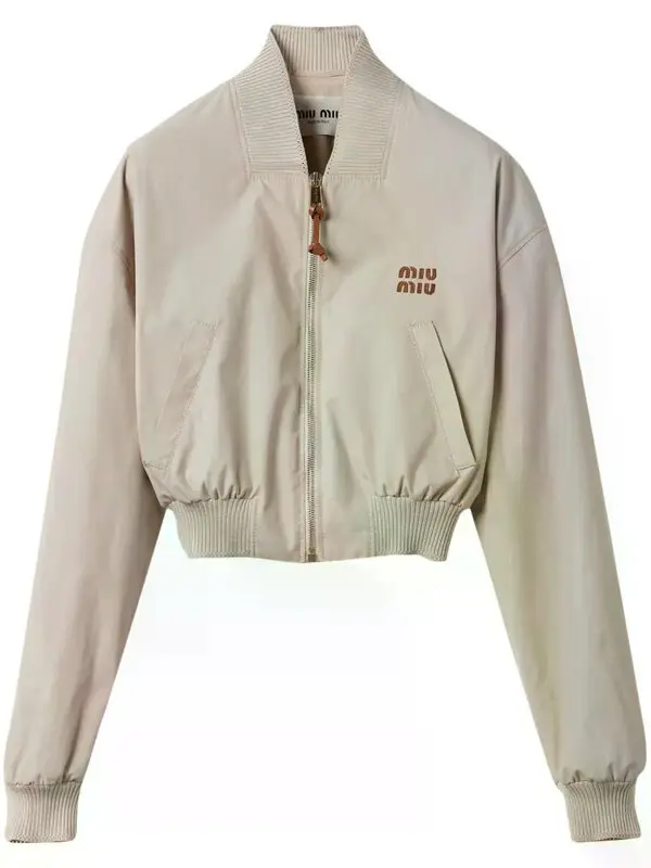 Miu Miu Panama Cropped Bomber Jacket