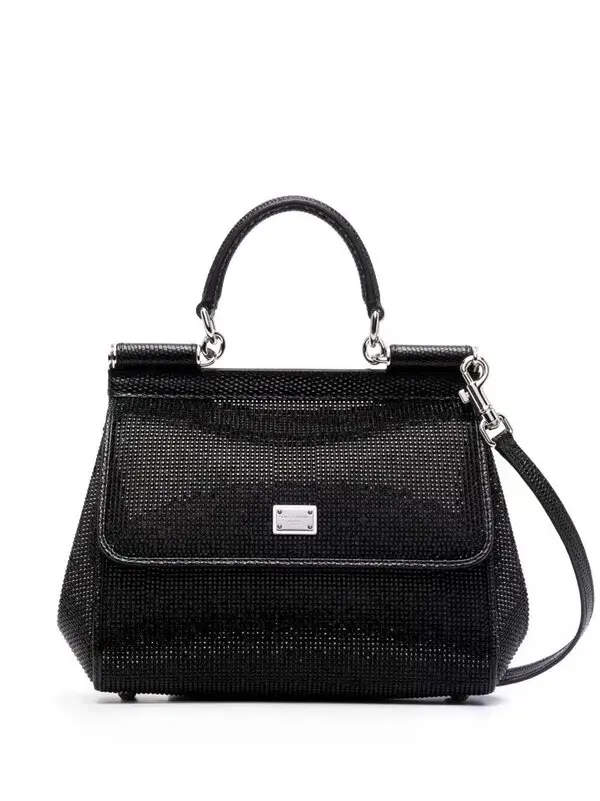 Dolce & Gabbana Small Sicily Rhinestone Shoulder Bag