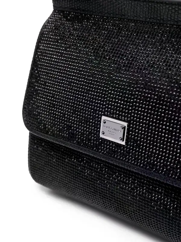 Dolce & Gabbana Small Sicily Rhinestone Shoulder Bag