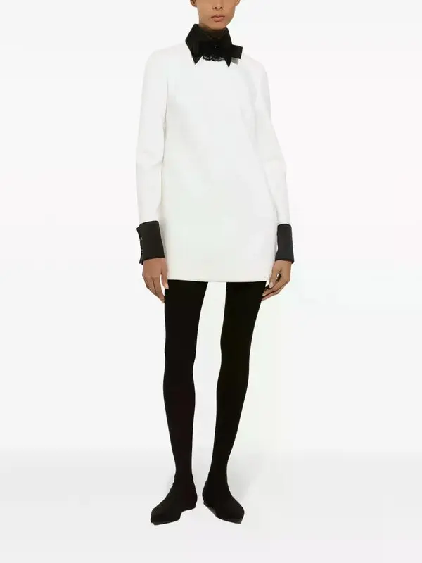 Dolce & Gabbana Bow-applique Virgin Wool-blend Minidress