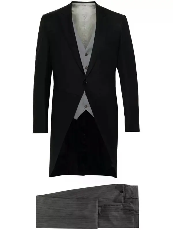 Canali Single-breasted Wool Suit - Black