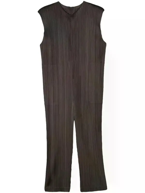 Issey Miyake Sleeveless Plissé Jumpsuit - Grey
