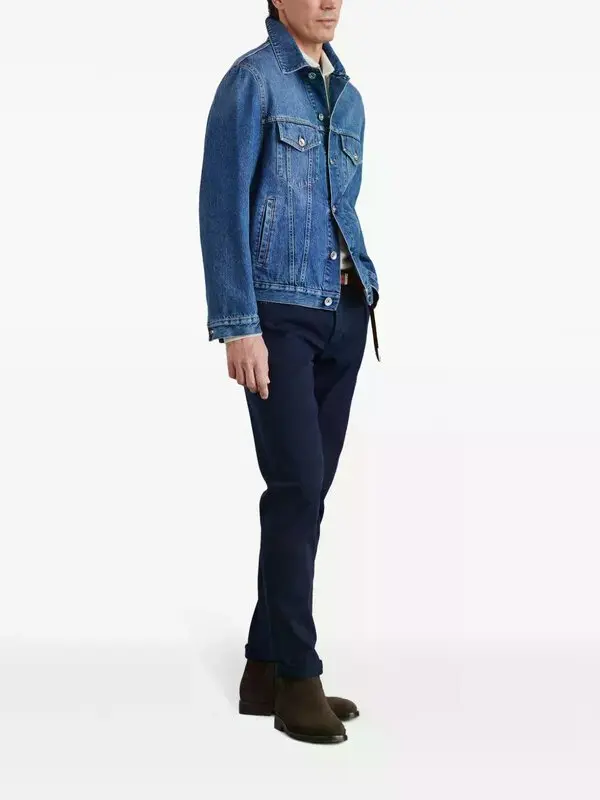 Brunello Cucinelli Logo-embroidered Straight-leg Jeans - Blue