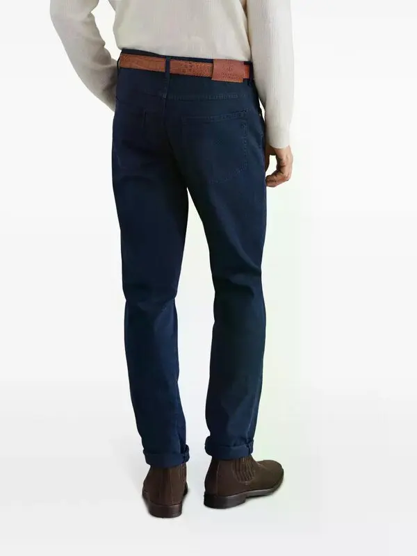 Brunello Cucinelli Logo-embroidered Straight-leg Jeans - Blue