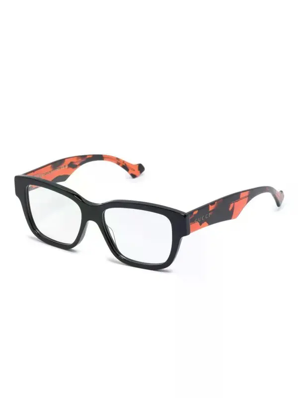 Gucci Tortoiseshell Rectangle-frame Glasses