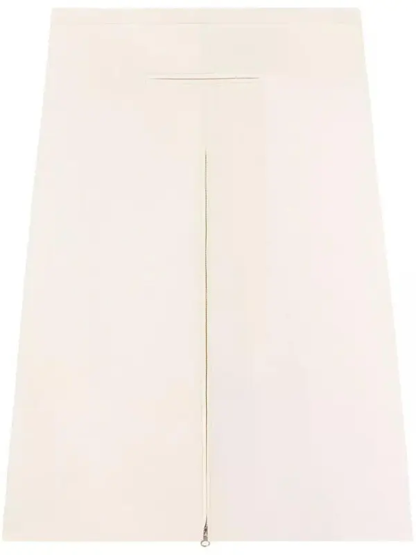 COURREGES Layered Front-zip Midi Skirt - Neutrals