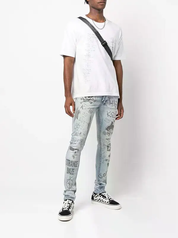 Ksubi Van Winkle Graphic-print Skinny Jeans - Blue