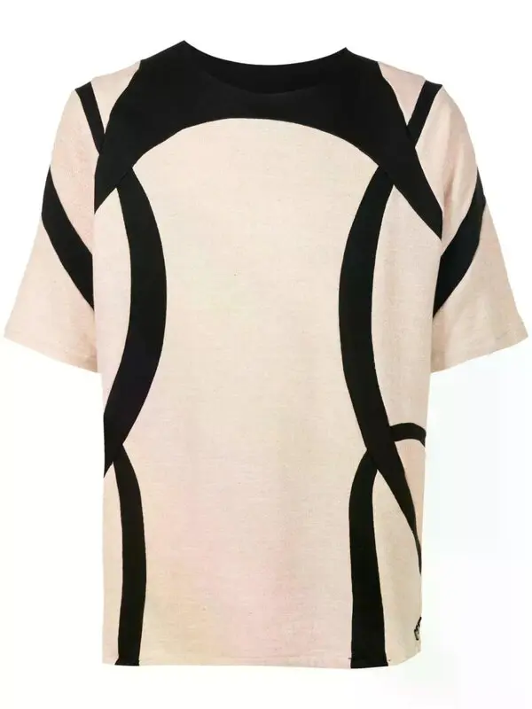AMIR SLAMA Panelled Cotton T-shirt - Brown