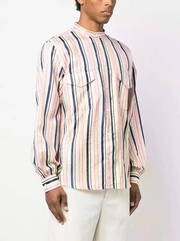 Bally Long-sleeve Striped Silk Shirt