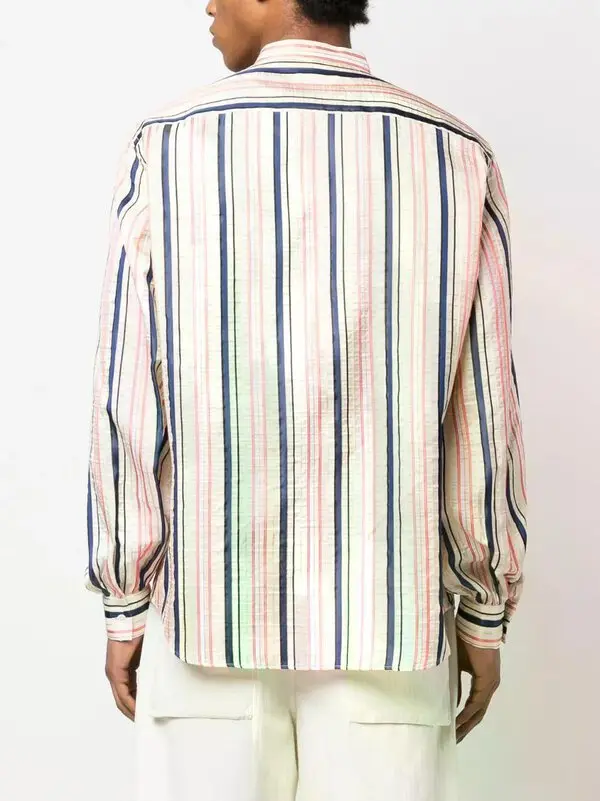 Bally Long-sleeve Striped Silk Shirt