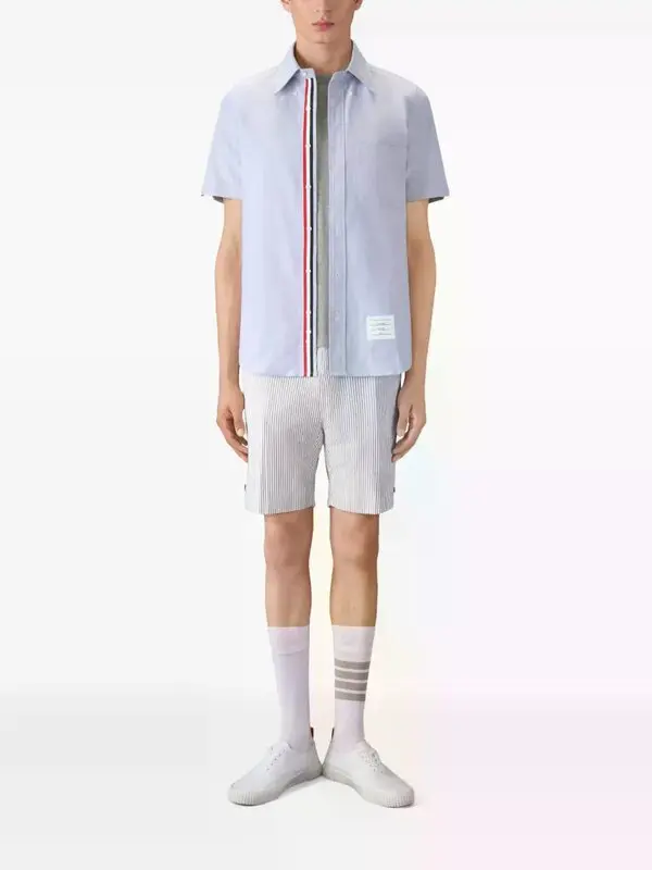 Thom Browne 4-bar Stripe Cotton T-shirt - Grey
