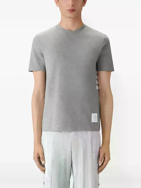 Thom Browne 4-bar Stripe Cotton T-shirt - Grey