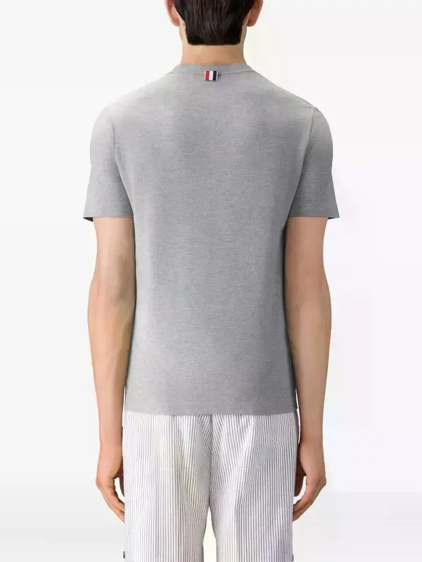 Thom Browne 4-bar Stripe Cotton T-shirt - Grey