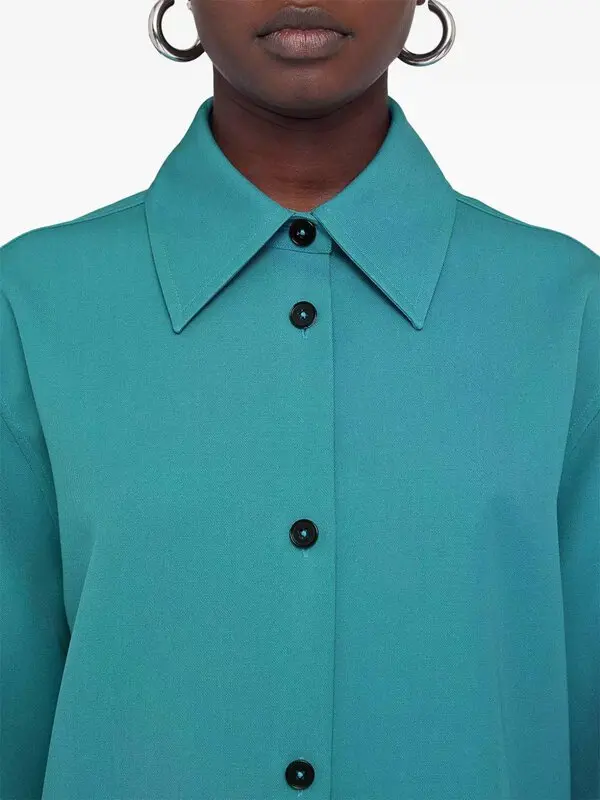 JIL SANDER Pointed-collar Wool Shirt