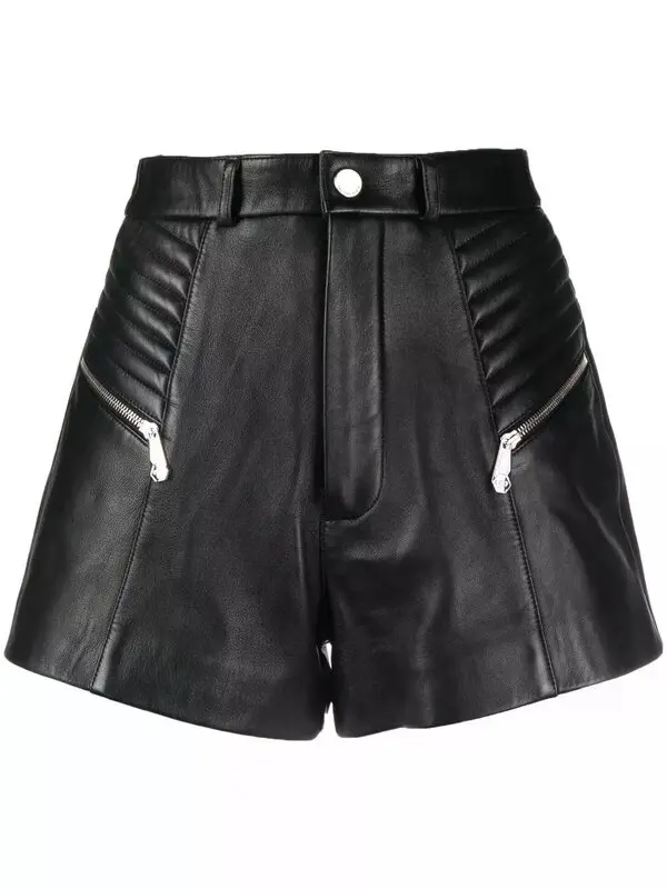 Philipp Plein Zipper-detail Leather Shorts