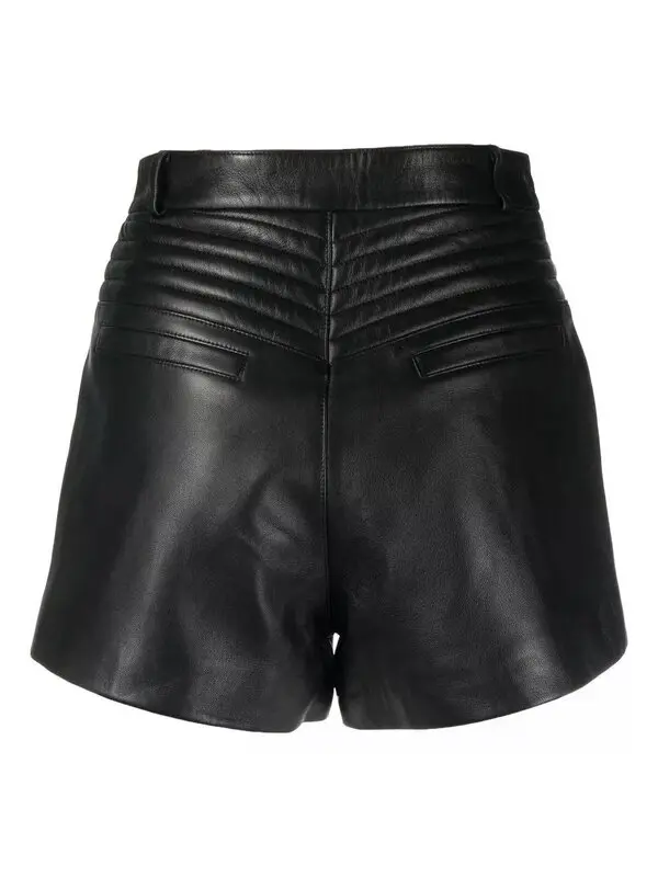Philipp Plein Zipper-detail Leather Shorts