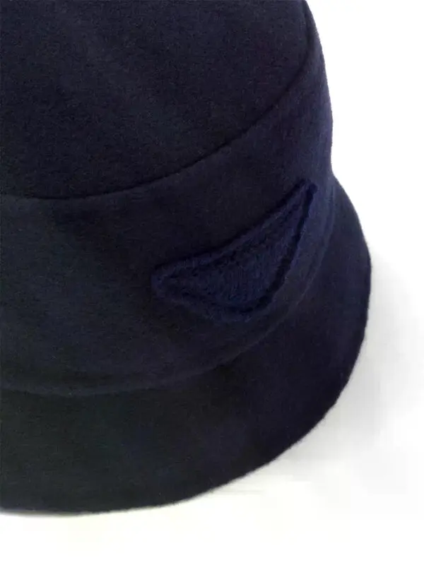 Prada Triangle-logo Velour Bucket Hat - Blue