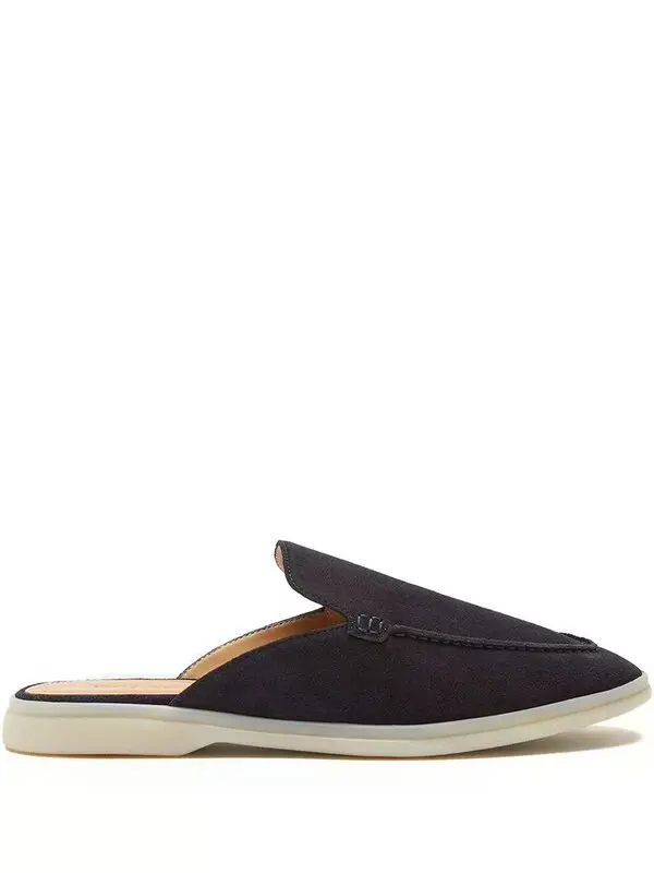 SCAROSSO Suede Slip-on Moccasins - Blue