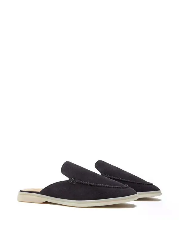 SCAROSSO Suede Slip-on Moccasins - Blue