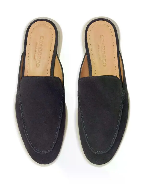 SCAROSSO Suede Slip-on Moccasins - Blue