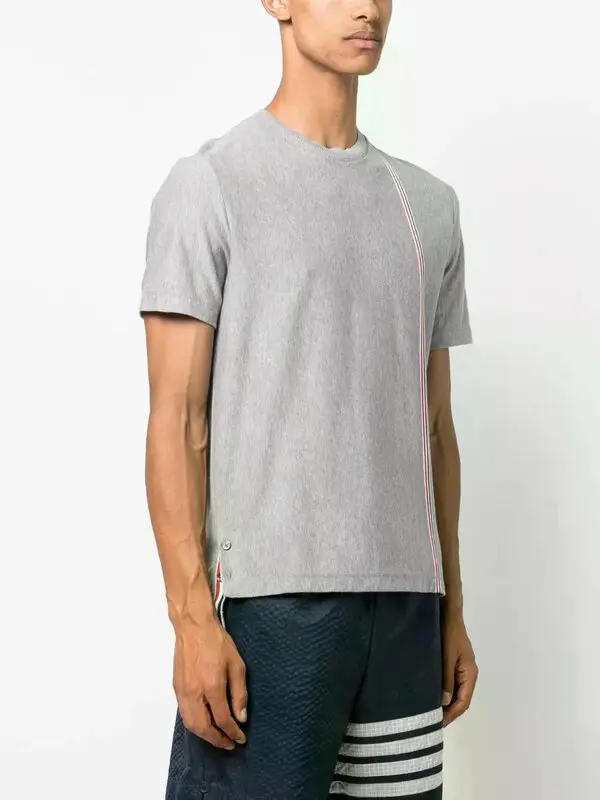 Thom Browne Rwb Stripe Cotton T-shirt - Grey