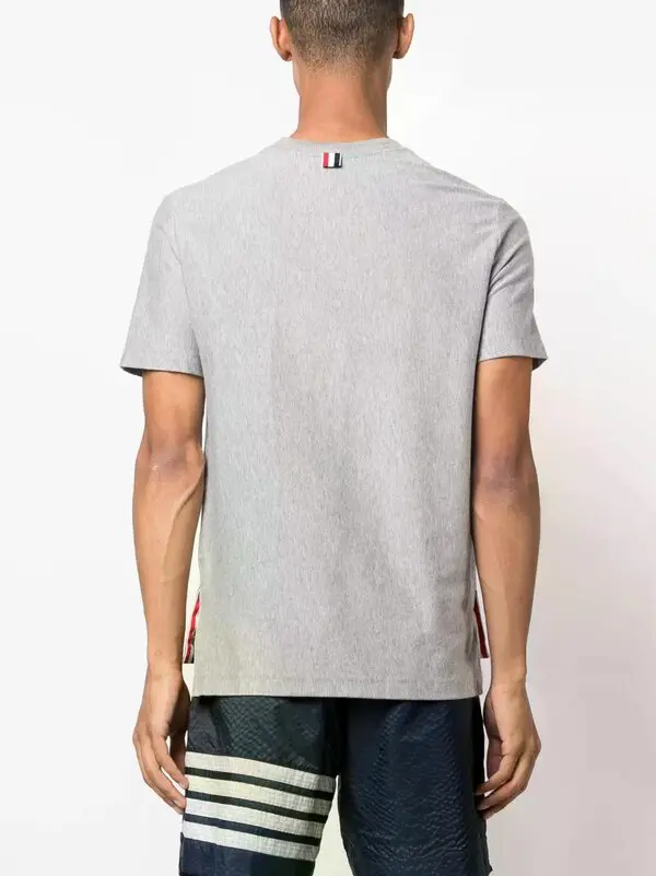Thom Browne Rwb Stripe Cotton T-shirt - Grey