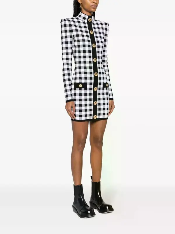 Balmain Gingham Mini Dress