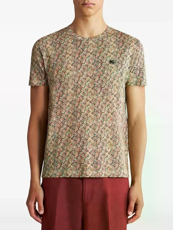 Etro Palm Tree-print Cotton T-shirt - Orange