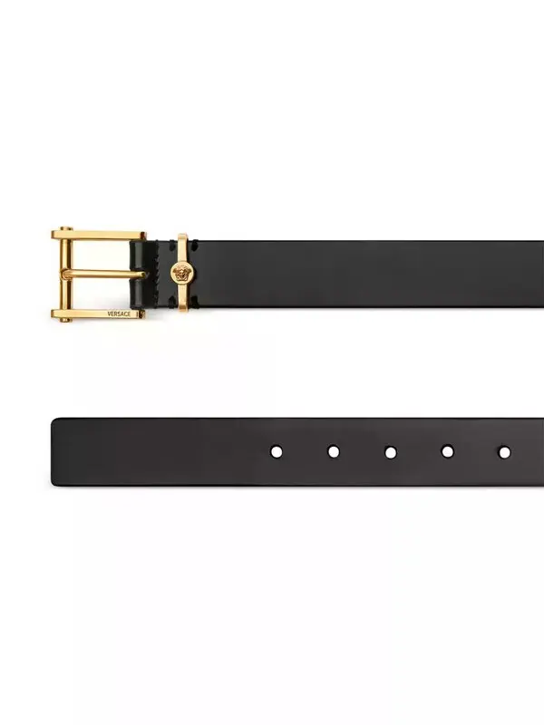 Versace Column Buckle Leather Belt