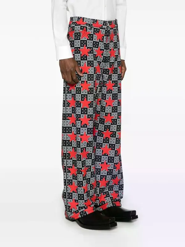 Off-White Arrows Print Straight Leg Jeans