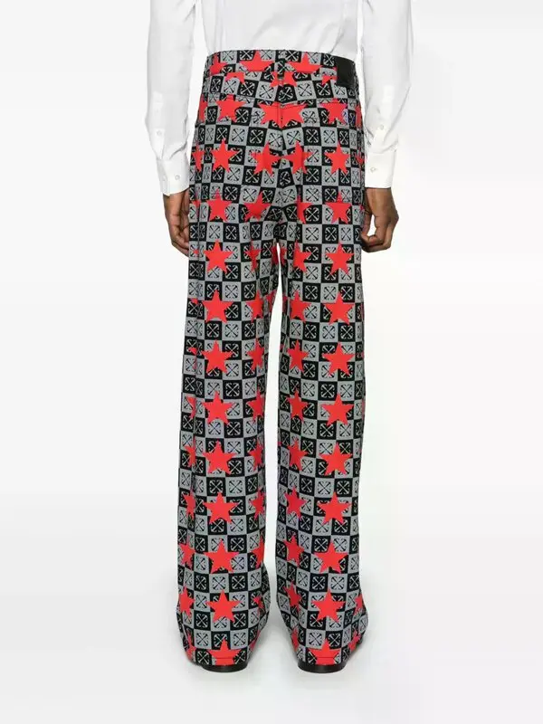 Off-White Arrows Print Straight Leg Jeans
