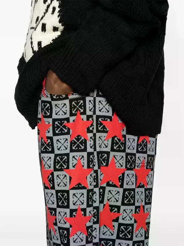 Off-White Arrows Print Straight Leg Jeans