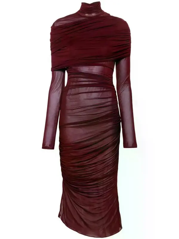 MUGLER Ruched Midi Dress