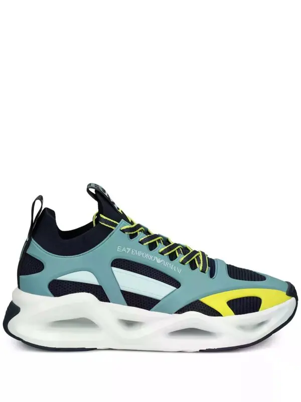 EA7 Infinity Cage Mesh-panelled Running Sneakers - Green