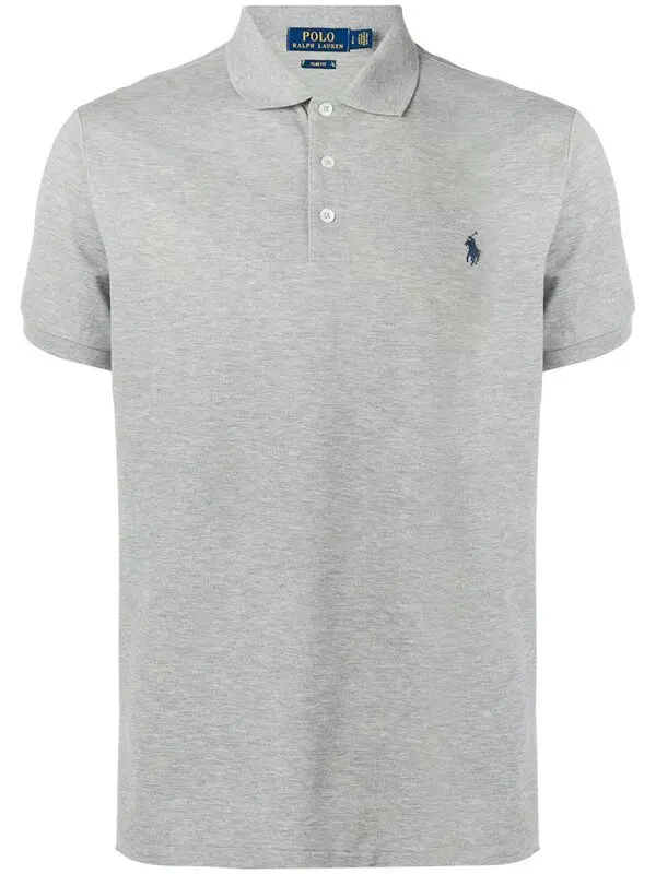 Polo Ralph Lauren Heather Stretch Cotton Logo Polo T-shirt - Grey