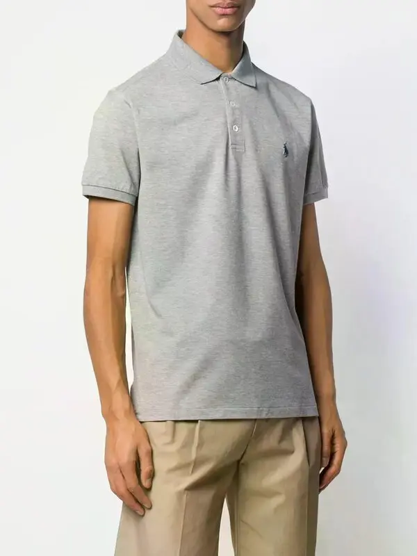 Polo Ralph Lauren Heather Stretch Cotton Logo Polo T-shirt - Grey