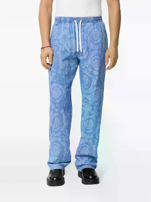 Versace Barocco Chambray Denim Trousers