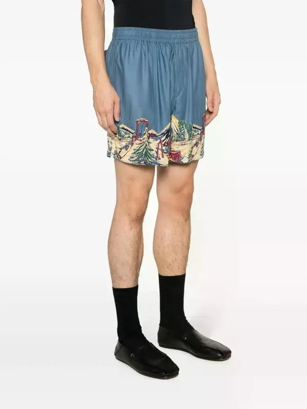 BODE Beaded Graphic-print Deck Shorts
