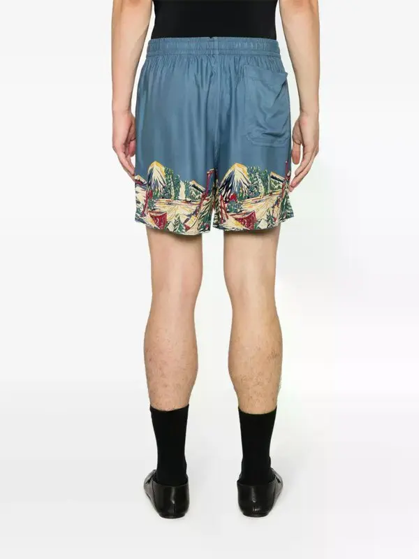 BODE Beaded Graphic-print Deck Shorts
