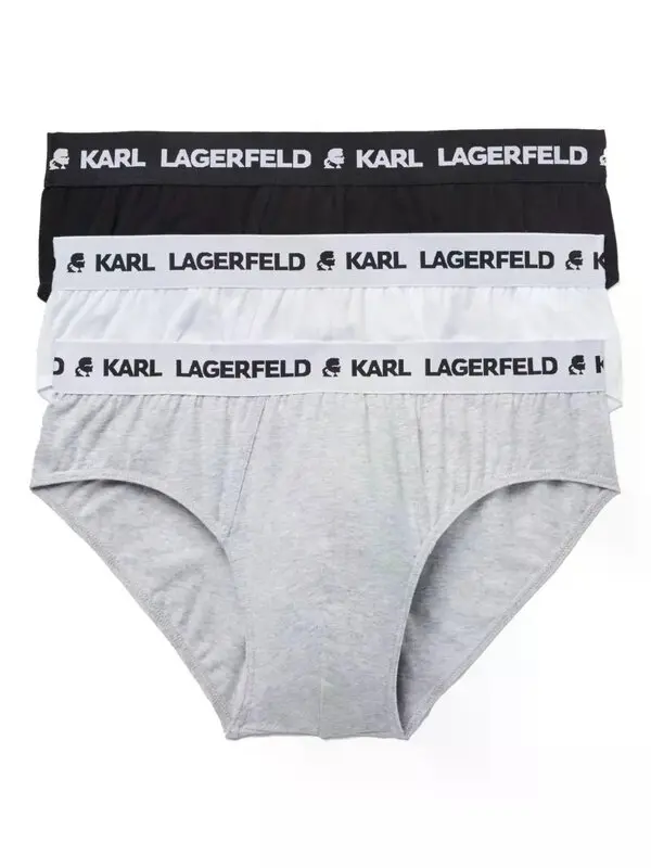 Karl Lagerfeld Logo-waistband Briefs - Black