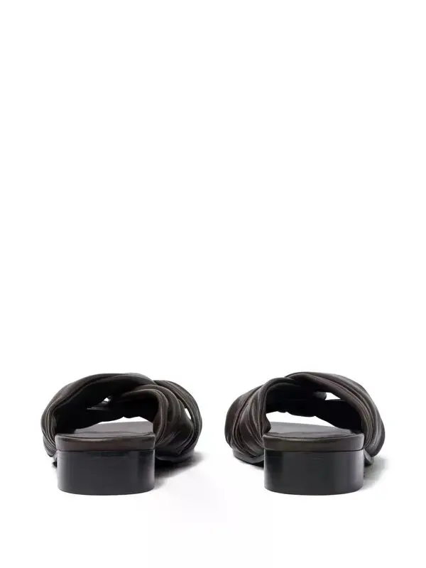 SCAROSSO Knotted-detail Slide Sandals - Brown