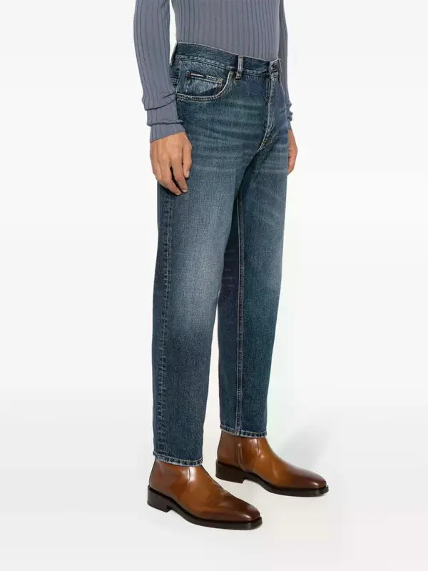 Dolce & Gabbana Logo-plaque Straight-leg Jeans