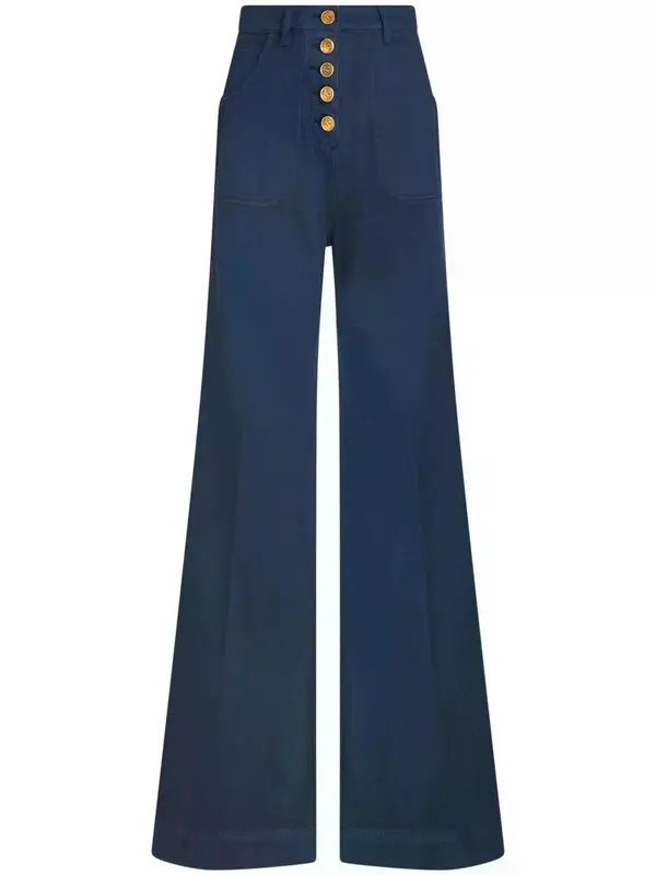 Etro Logo-embossed High-rise Flared Jeans